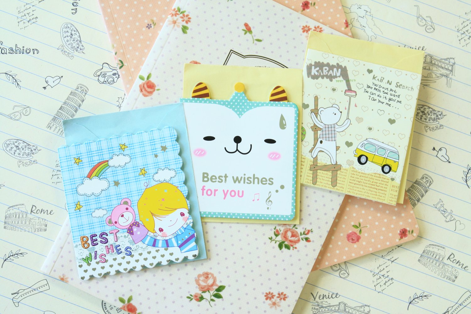 Set 01 Cute Mini Cartoon blank greeting cards