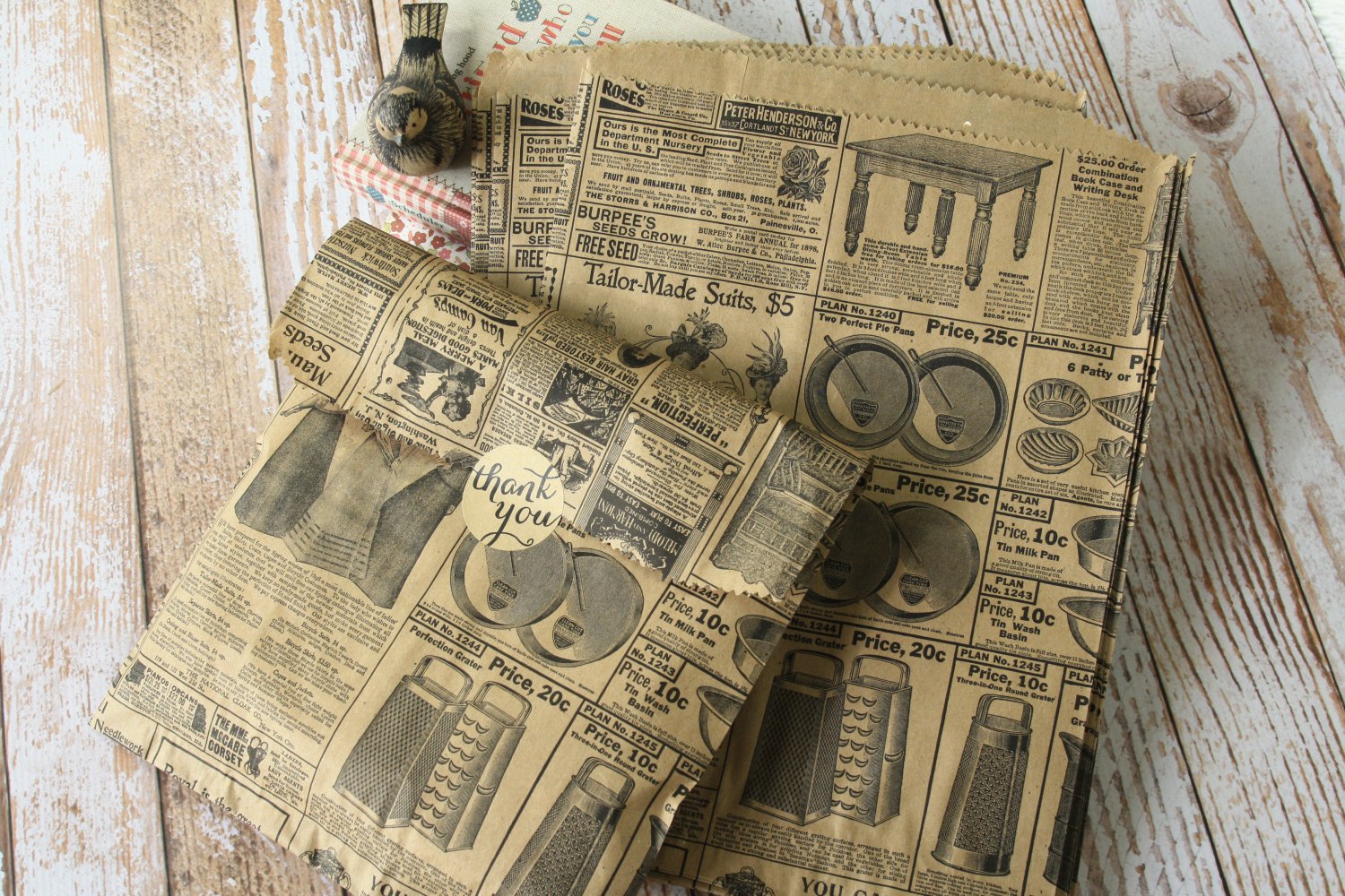 Victorian Ladies Kraft Brown medium paper bags