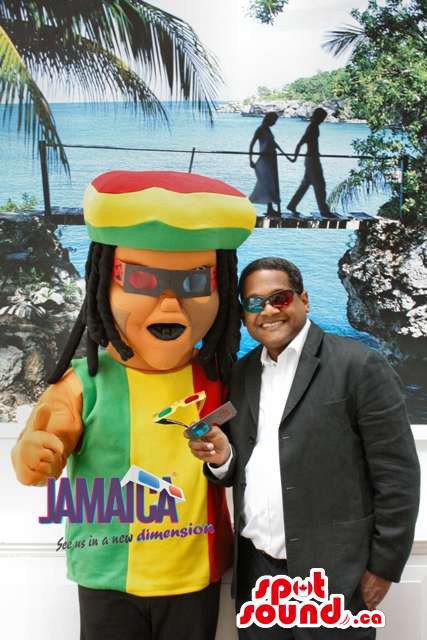 Rastafarian Jamaican Reggae Human Mascot SpotSound Canada With Dreadlocks