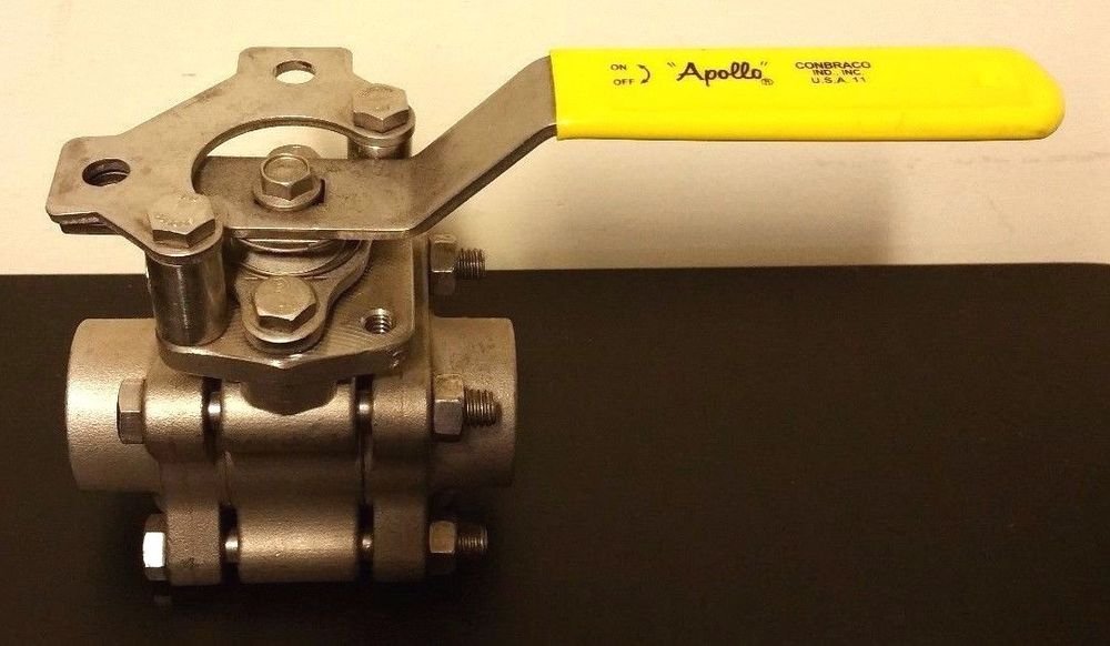 Apollo 86B-100 Stainless Steel Ball Valve Three Piece Inline 3/4" NPT ...