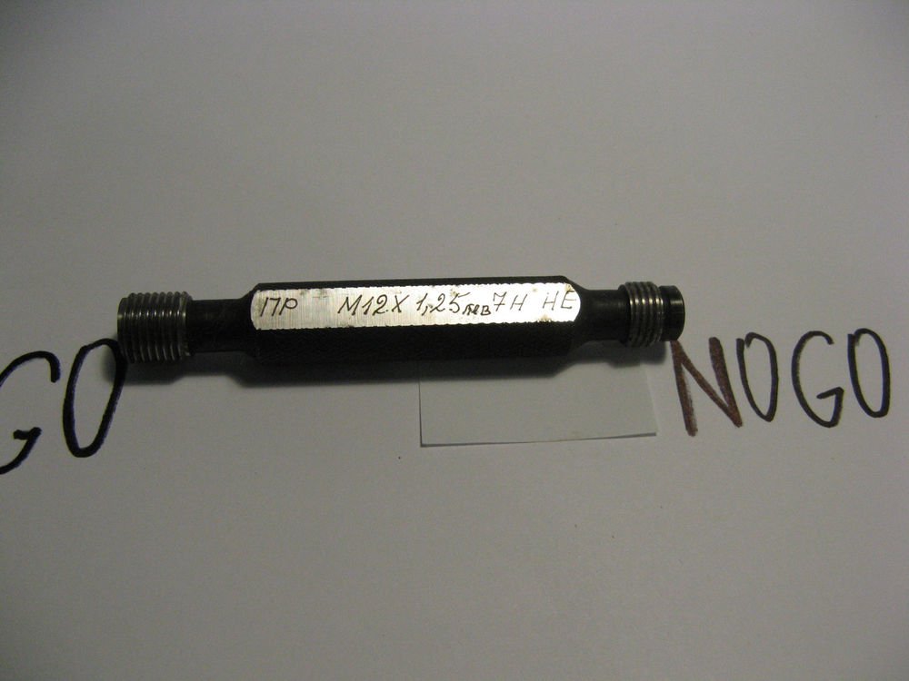 M12x1.25 LH 7H Thread Plug Gage Gauge GO+NOGO Gewinde-Grenzlehrdorn NEW ...