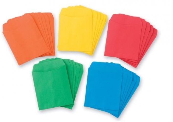 Multcolored Library Pockets - 30 Per Pack