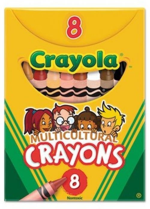 Crayola Multicultural Crayons, Wax, Eight Skin Tone Colors Per Box ,Regular