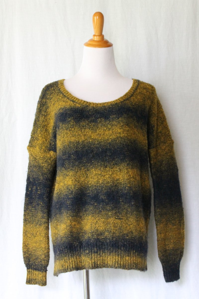 Ecote Anthropologie Sweater Bumble Bee Mohair Wool Blend Black ...