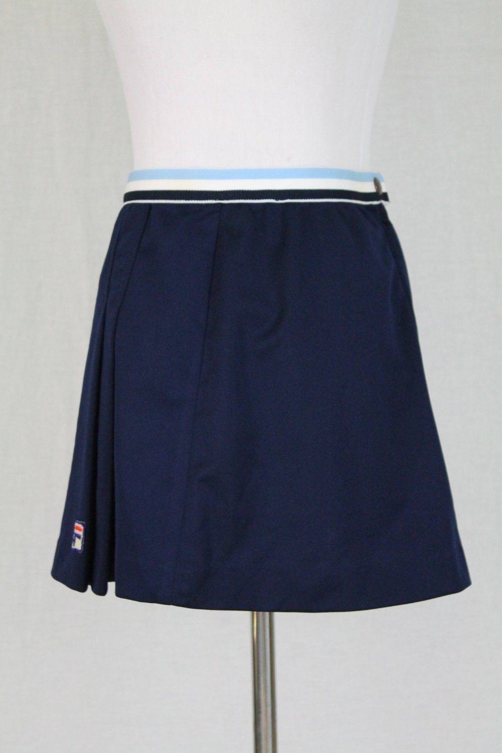 Vintage Fila High Waist Navy Blue 1970s Pleated Tennis Skirt Size 36 Small