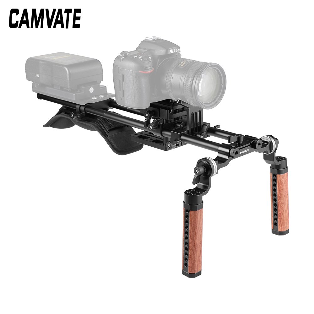 Shoulder Mount Rig With Manfrotto Baseplate & Rosette Wood Handgrip ...