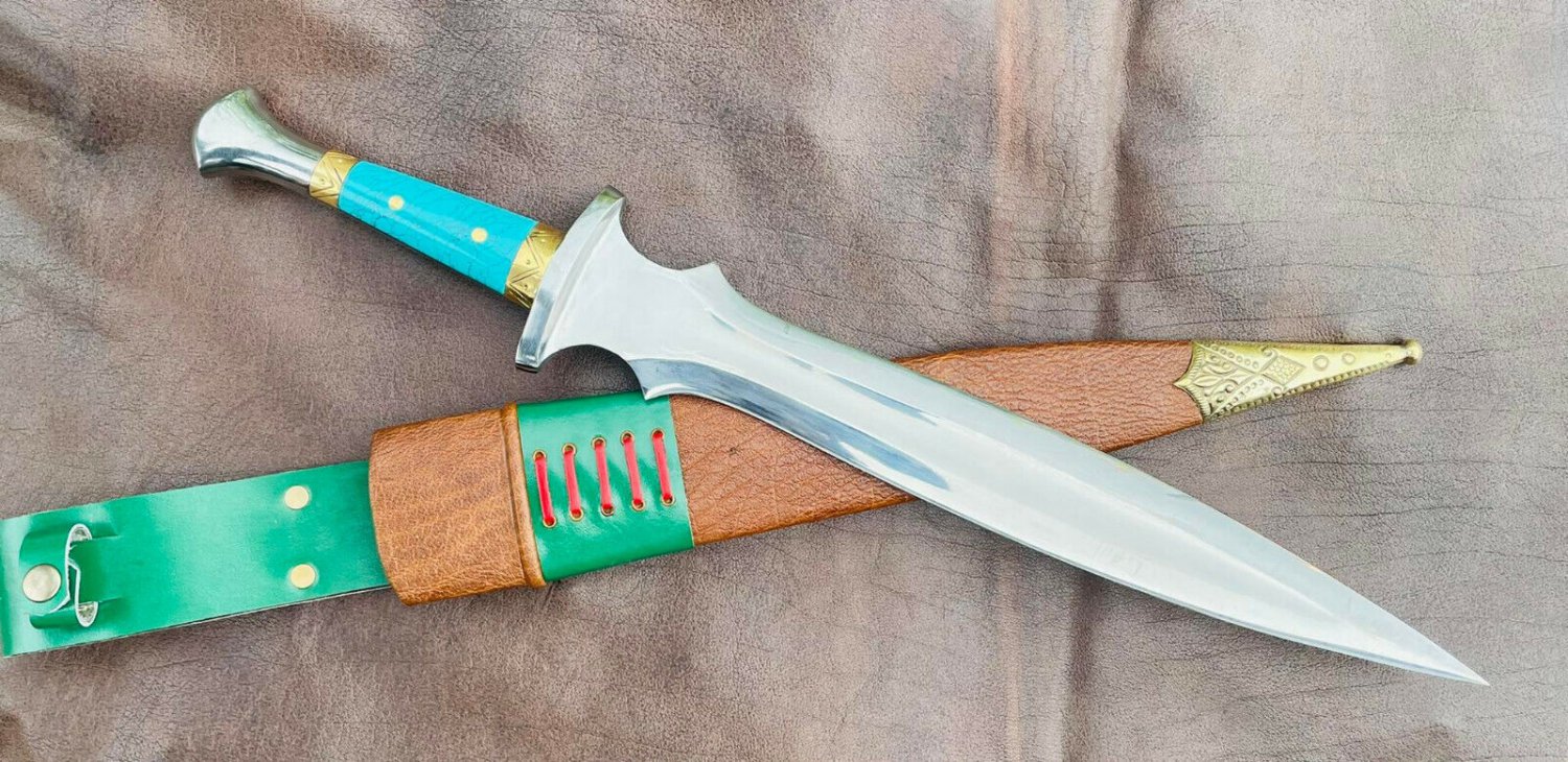 EGKH-15 inches Double edge Sam Dagger,Medieval Custom Stone handle ...