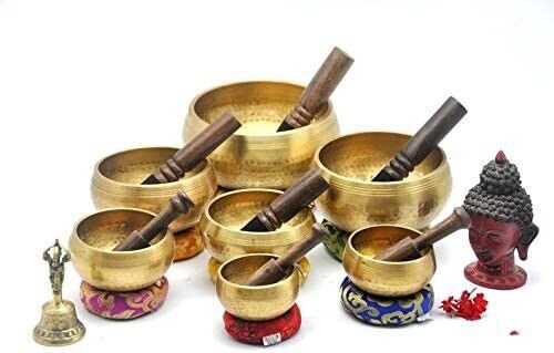 singing bowl set of 7 - Tibetan singing bowl set-handmade singing bowl set