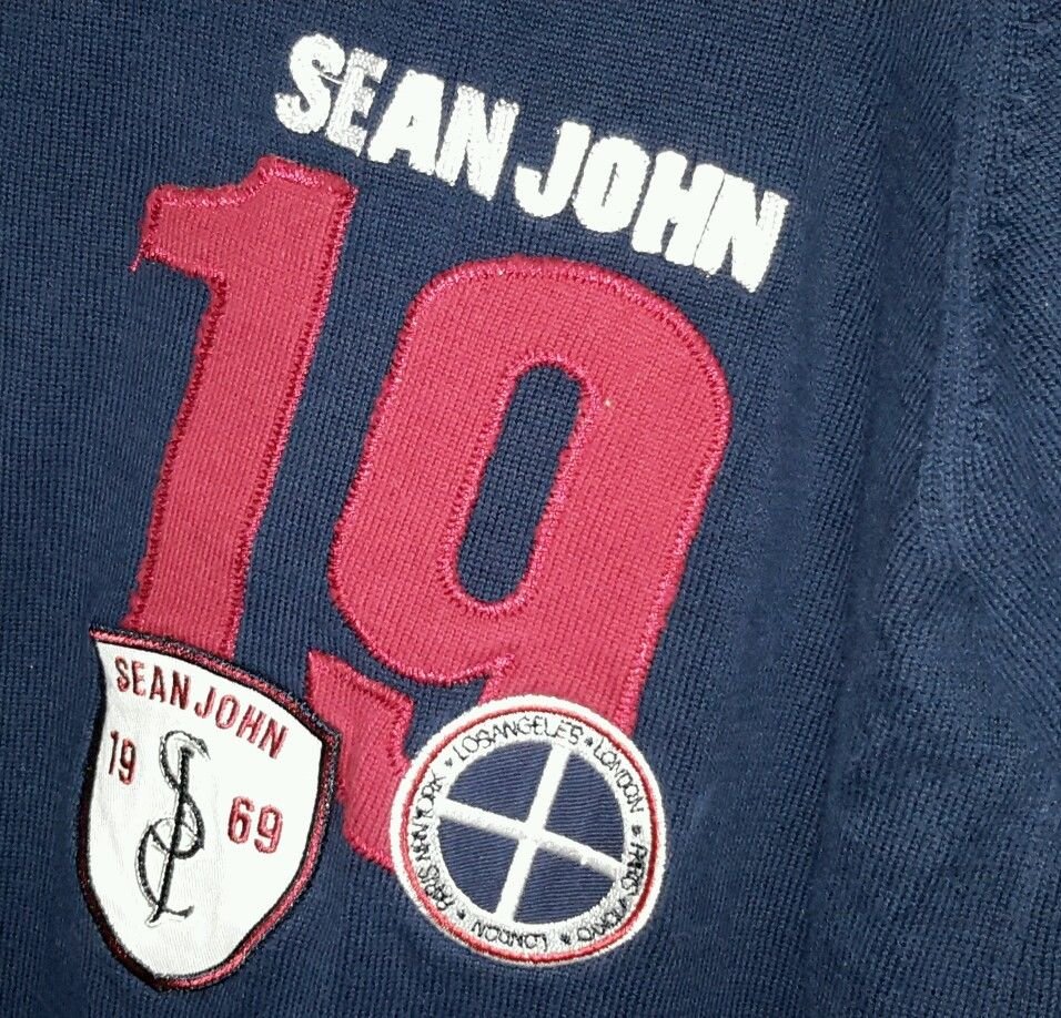Vintage Sean John Signature Crest Logo Patch Crew Neck 100% cotton ...
