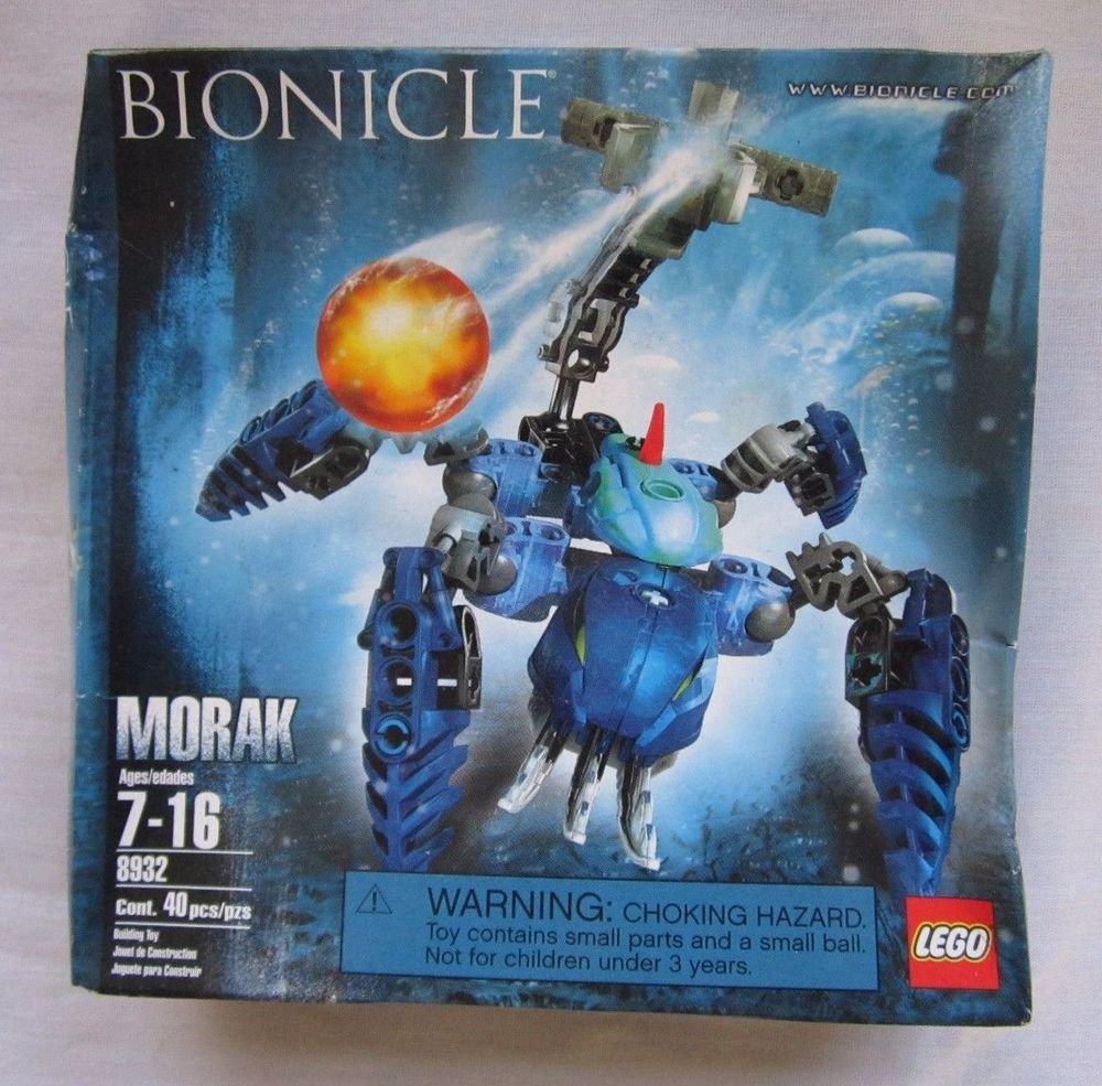 NIB Lego Bionicle Figure Matoran Morak Set 8932 Blue Bionicles 2007 ...