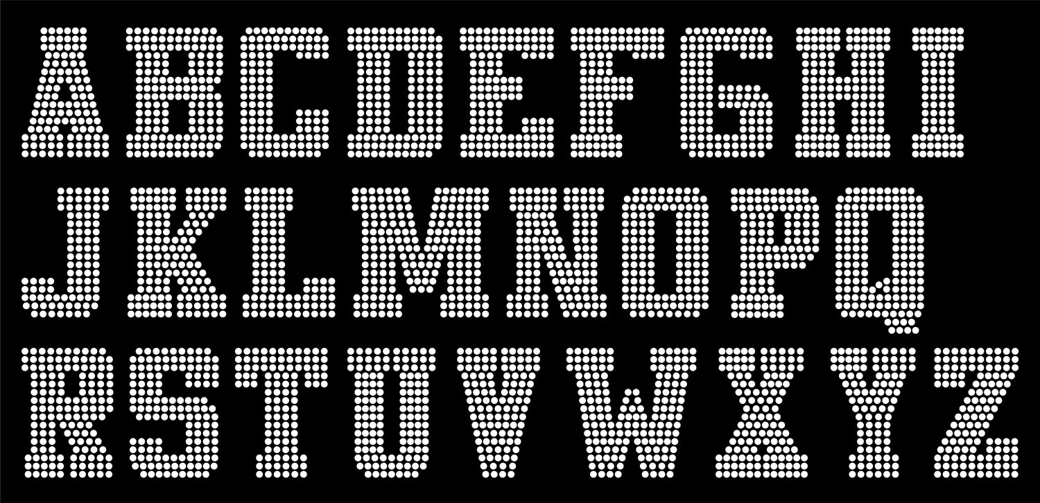 2.5" Athletic SS10 Rhinestone Font Flock Template
