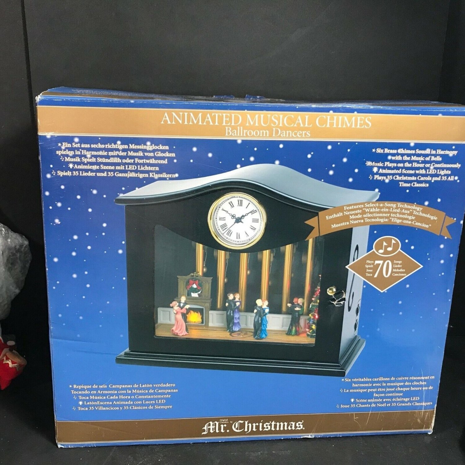 Mr. Christmas Clock with animated chimes and Ballroom dancers plays 70 ...
