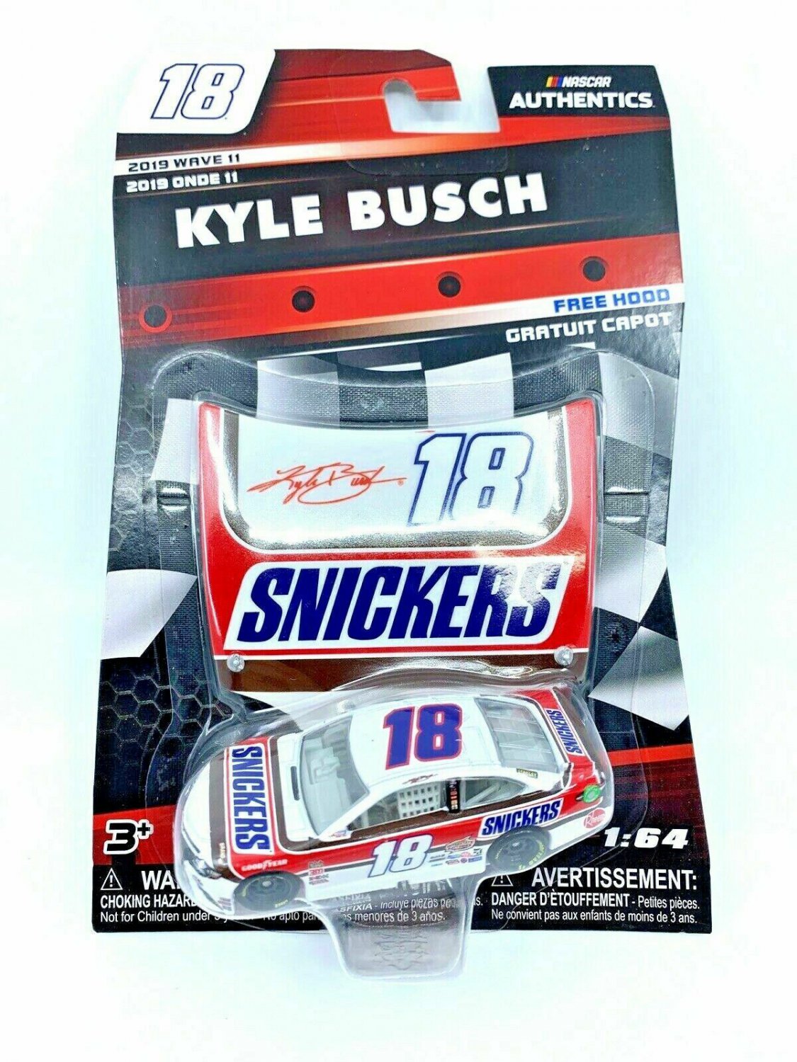 Kyle Busch NASCAR Authentics Snickers Darlington 2019 Wave 11 1/64 Die-Cast