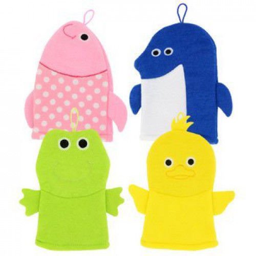 Baby Bath Washcloth Soft Animal Bath Puppets Bath Fun Frog Fish Duck ...