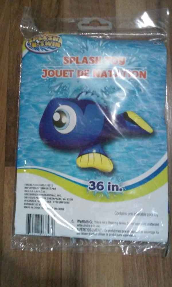 Splash-N-Swim SPLASH TOY 36" - Inflatable Swimming Pool Water Toy