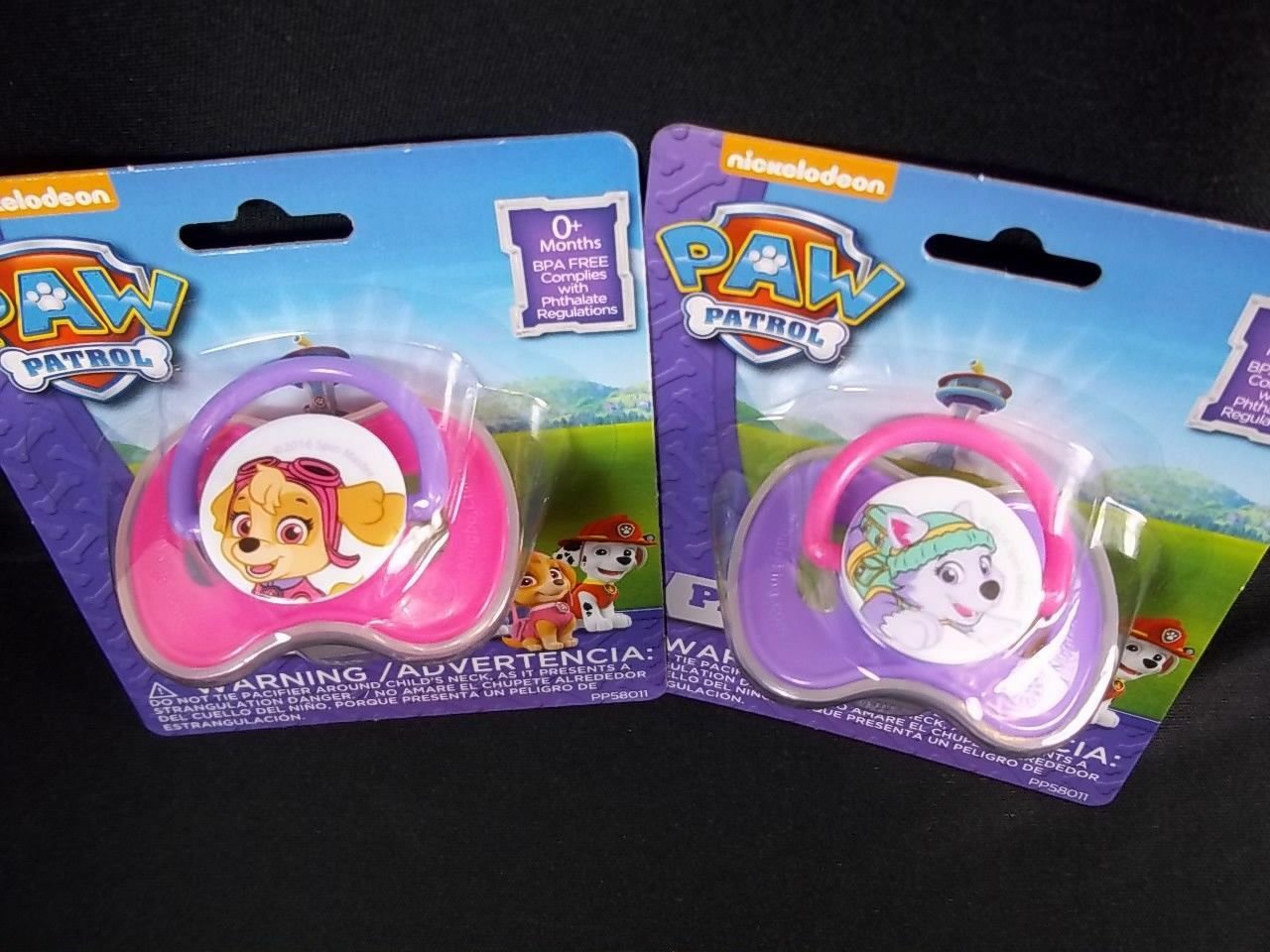 Paw Patrol Skye & Everest pacifier with cover BPA Free NEW