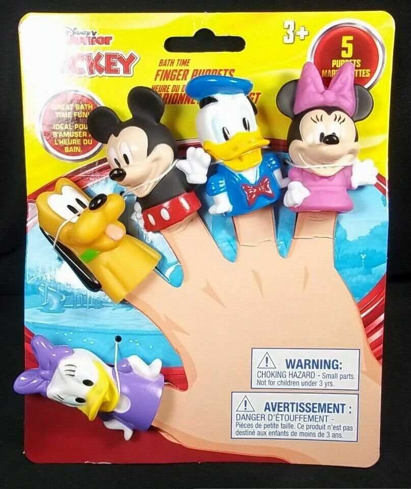 Disney Junior Mickey Mouse Clubhouse Finger Puppets Bath Toys New