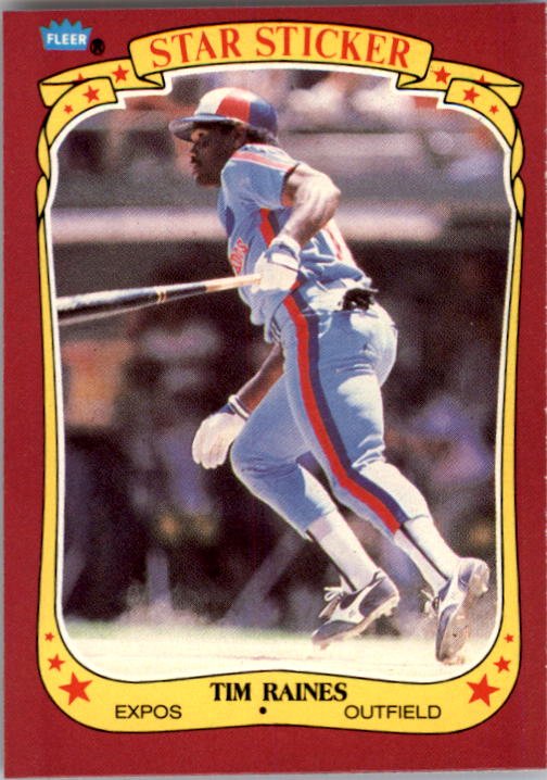 1986 Fleer Star Stickers 92 Tim Raines