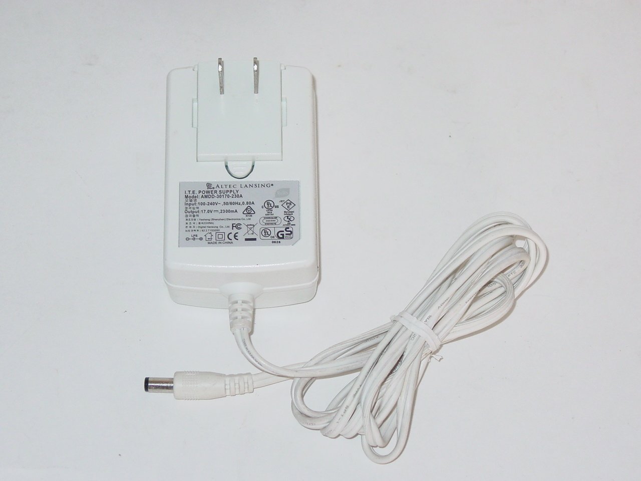 [ORIGINAL] Altec Lansing AMDD-30170-230A AC Power Adapter 17V 2300mA