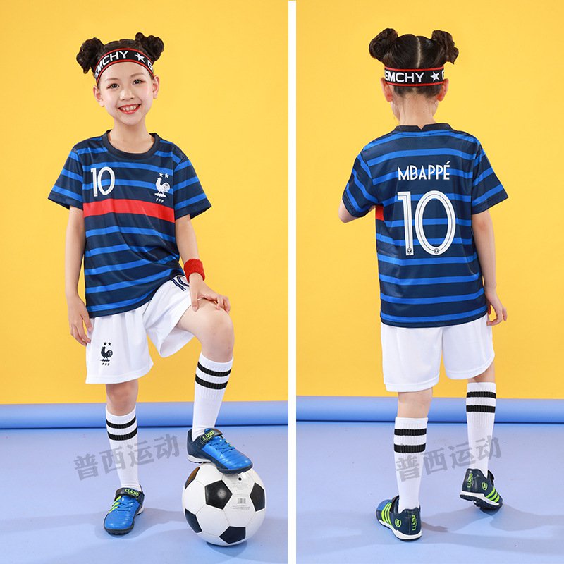 22-23 Child Mbappe National Football Team Fan Apparel For Kid France T ...