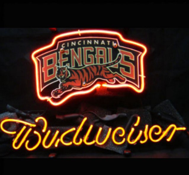 Brand New NFL Cincinnati Bengals Budweiser Beer Bar Pub Neon Light Sign ...