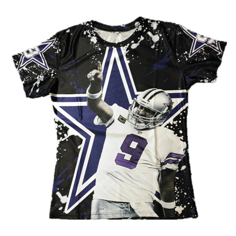 T-shirts No.9 Dallas Tony Romo 3D Printed T-shirts Character Tees Short ...