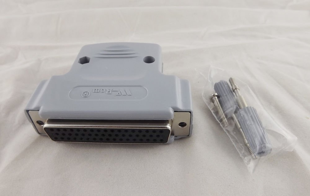 DB50 Female Jack 50 Pin 3 Rows D-SUB Connector Grey Plastic Hood Cover ...