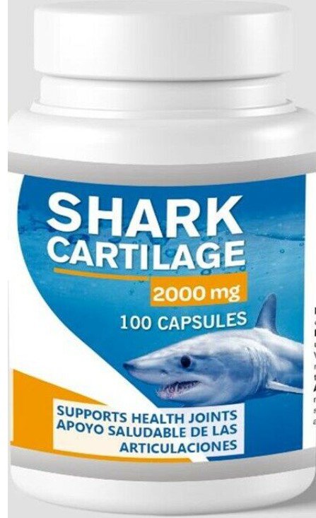 SHARK CARTILAGE-CARTILAGO TIBURON 100 CAPSULES 100 CAPSULAS TIBURON