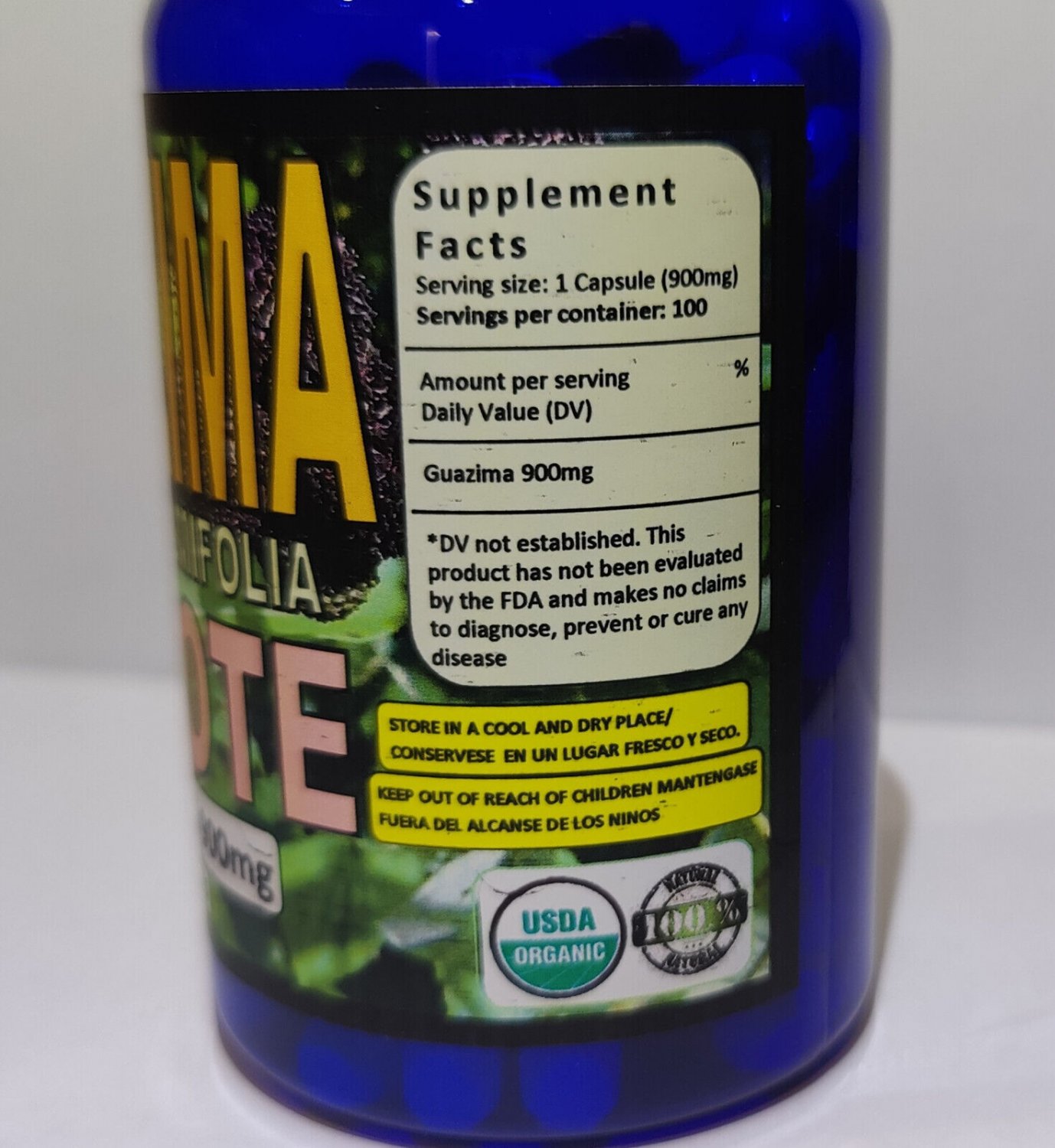 guazima guásimo guácima guásima caulote cuaulote Guazuma ulmifolia 100 Caps