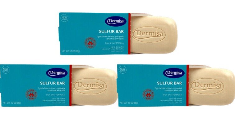 Dermisa Sulfur Bar Soap. Natural Acne & Pimple Skin Treatment. 3 Oz ...