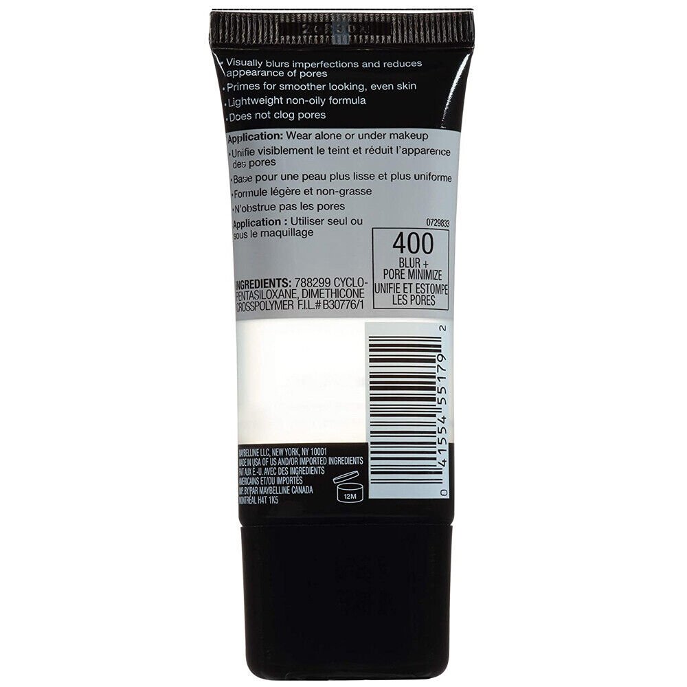 Maybelline New York Master Prime Primer Makeup. Blur + Pore Minimize ...