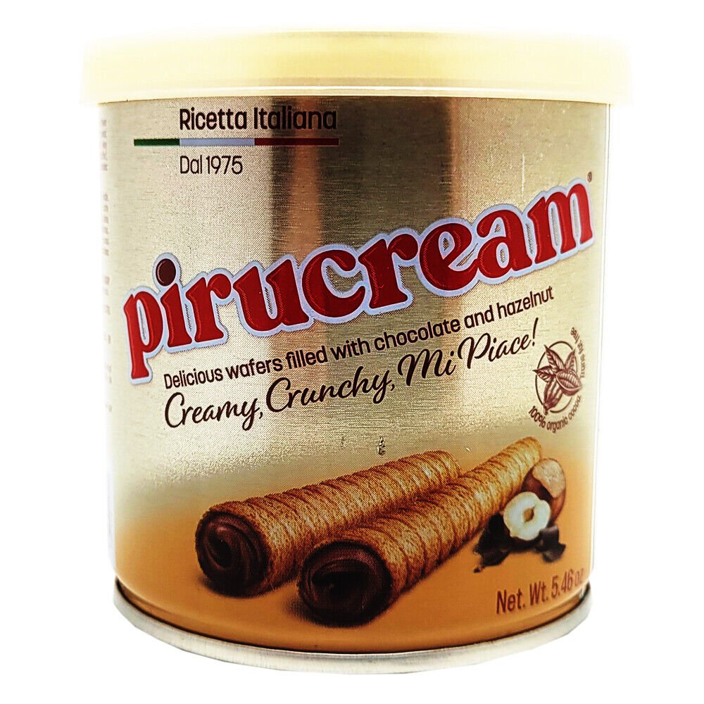 Pirucream Cream Filled Rolled Wafer. Chocolate and Hazelnut Filling. 5. ...