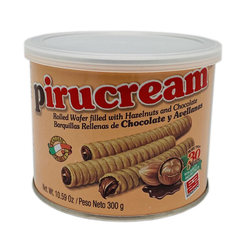 Pirucream Cream Filled Rolled Wafer. Chocolate and Hazelnut Filling. 10 ...