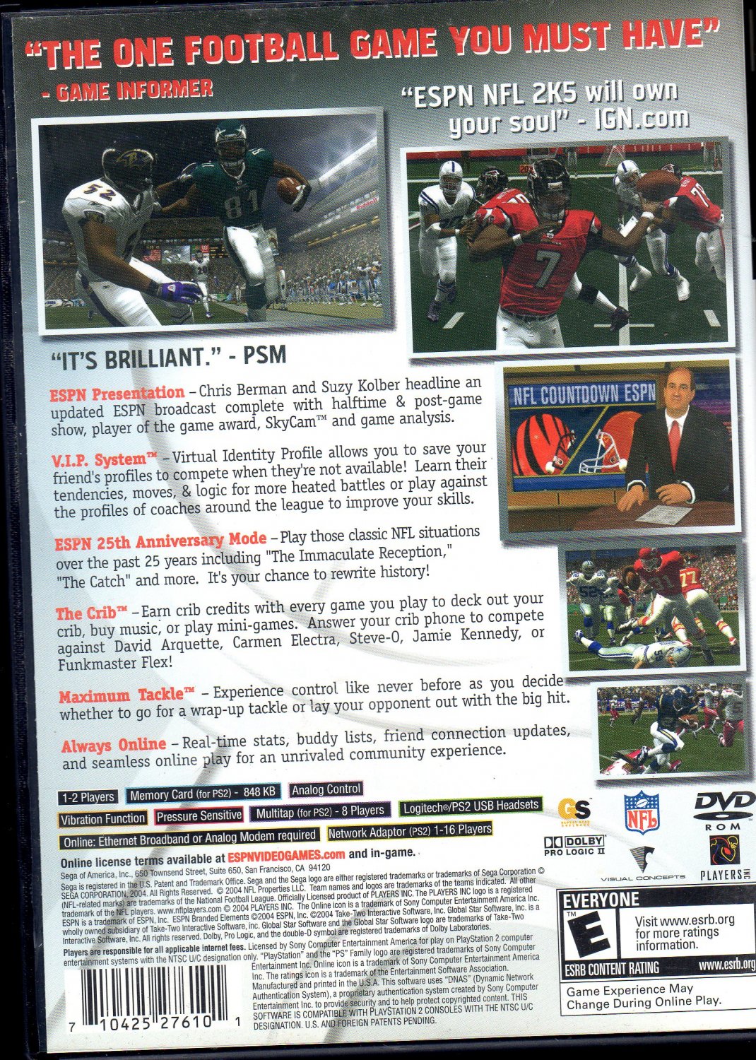 Playstation 2 Espn NFL 2K5