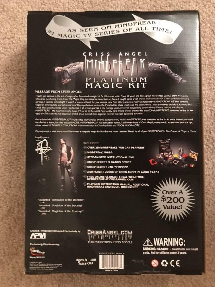 Criss Angel Mindfreak Platinum Magic Kit Assorted Lot of Tricks ...