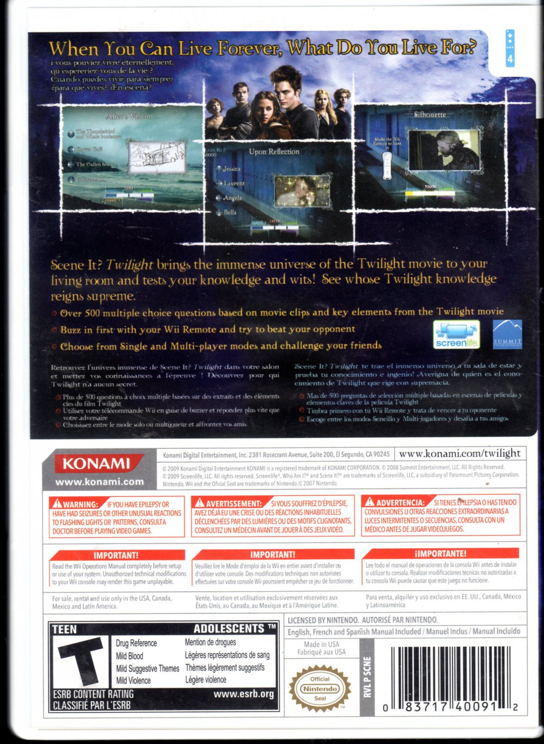 Twilight Scene It ( Wii Game)