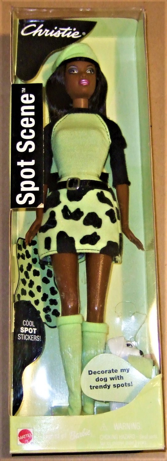 Spot Scene Black Christie Barbie Doll 2001 Mattel