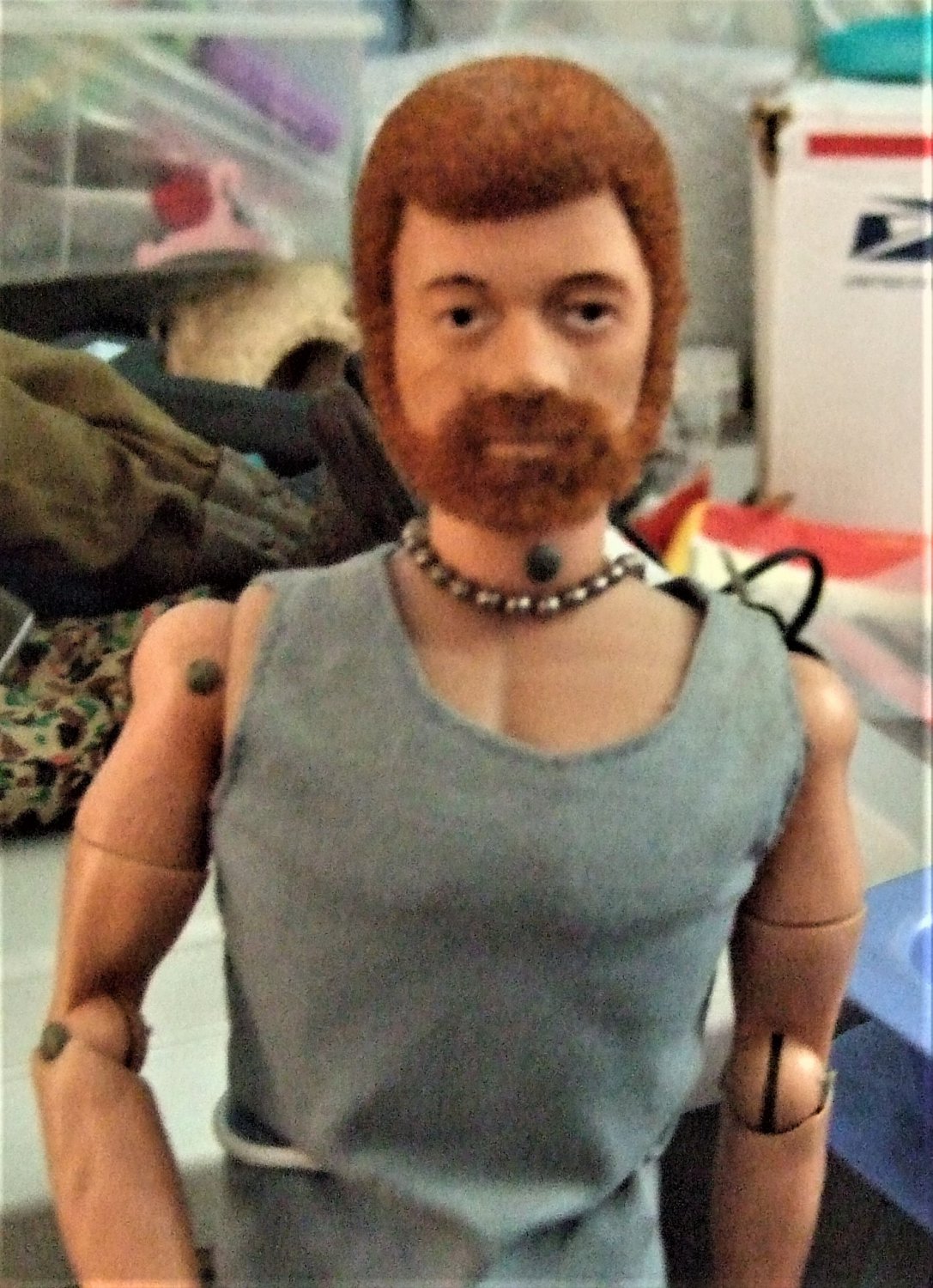 HASBRO VINTAGE 1964 GI JOE 12" FIGURE RED FLOCKED HAIR BEARD SCAR