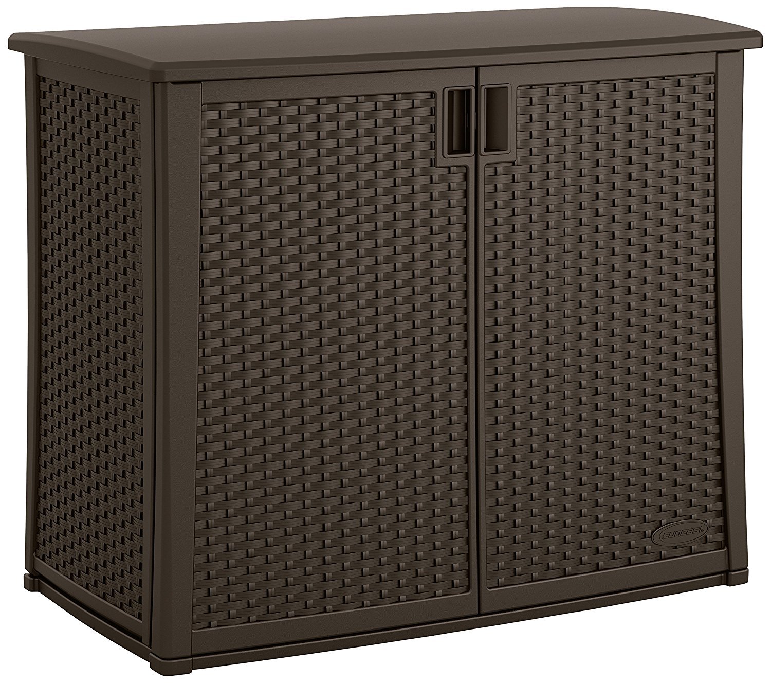 40-Inch Outdoor Resin Wicker Storage Cabinet Brown