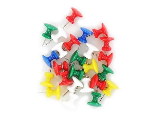 Extra Large Push Pins Assorted Colors 25 Count Pack