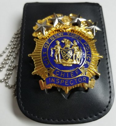 NYPD-Style Chief Inspector Shield/ID Card Neck Holder Badge/ID Card Not ...