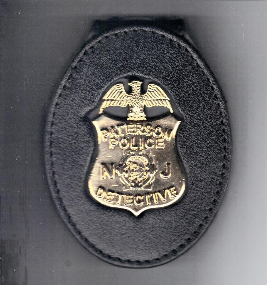 Paterson Police (NJ) New Detective Badge Cut-Out Large Belt Clip (No Badge)