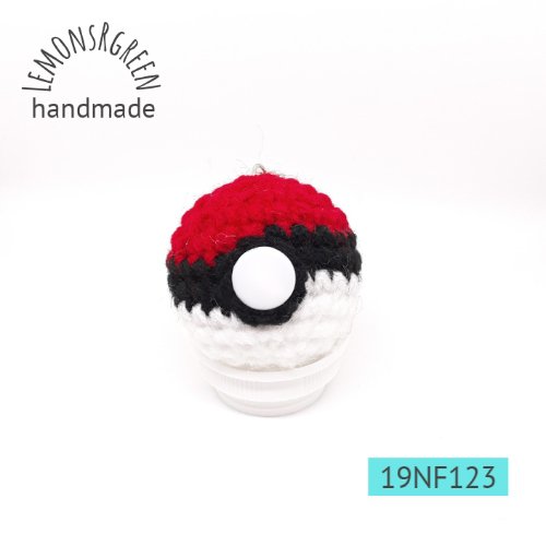 Pokemon Inspired Pokeball Crochet Amigurumi Keychain Keyring Bag Zipper ...