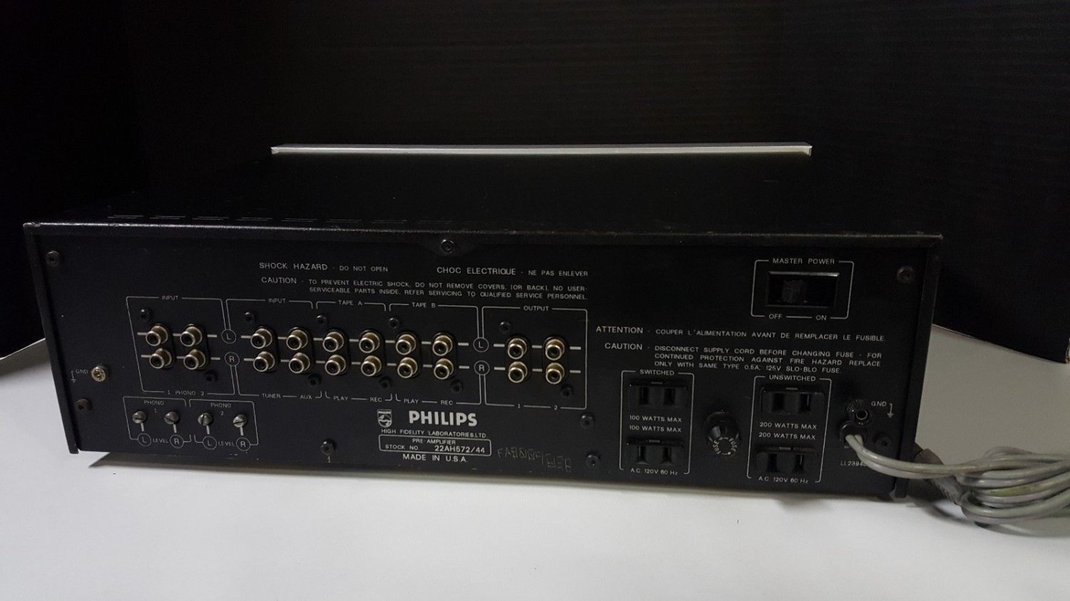 Philips 572 High Fidelity Laboratories Pre-Amplifier - 22AH572/44 - Rare