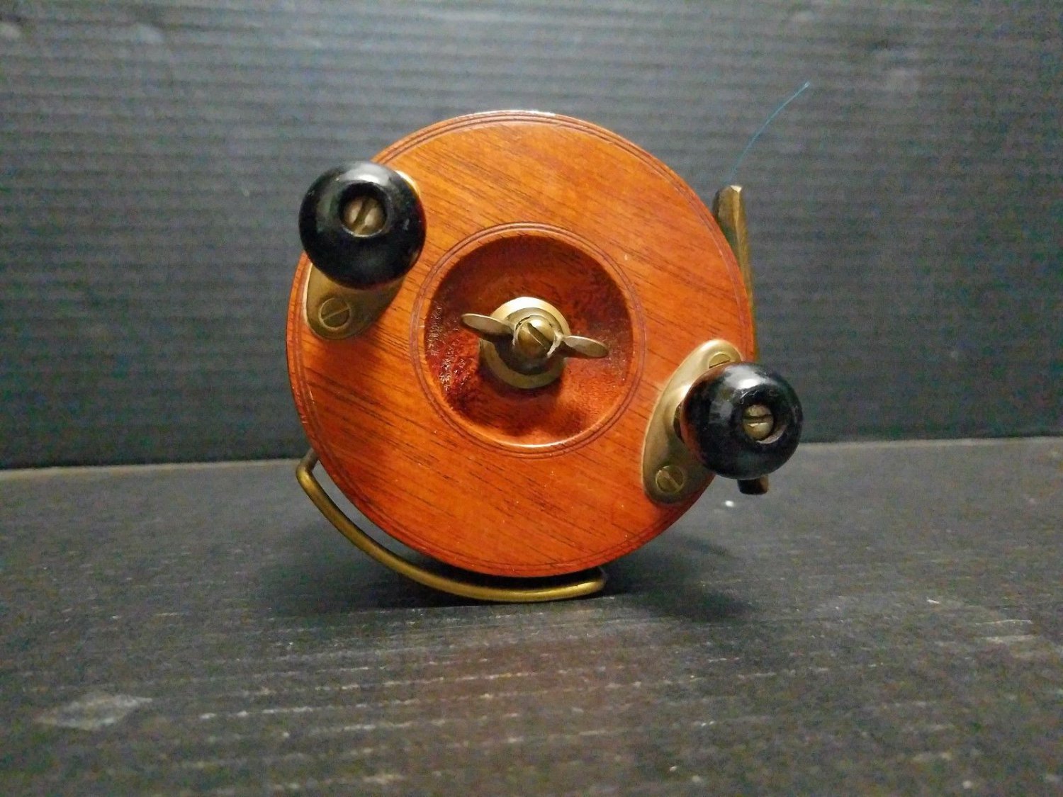 Vintage 5" Peetz Mahogany Brass Trolling Fishing Reel Victoria BC.