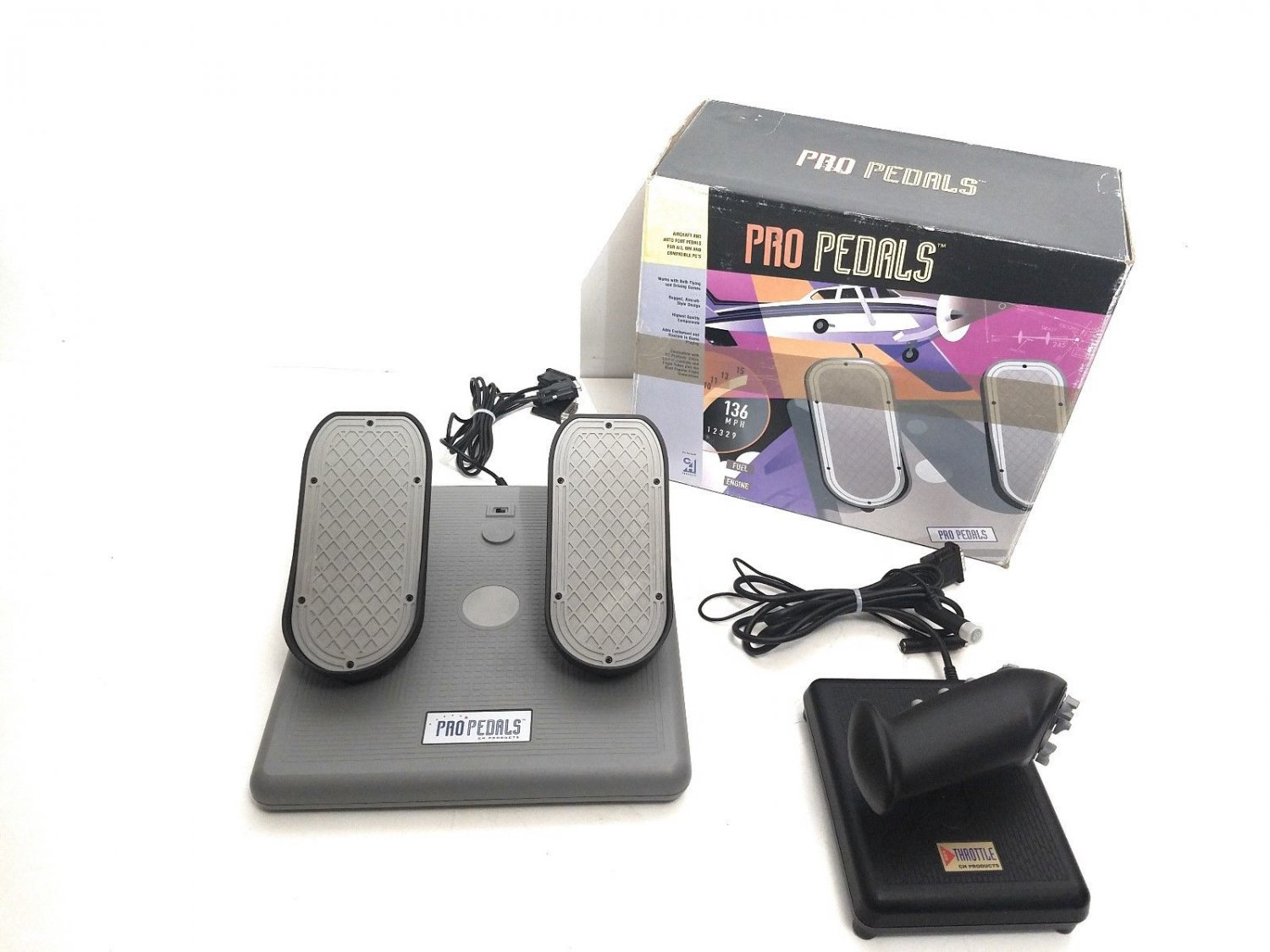 CH Products Pro Pedals and Throttle Controler Bundle PP91KAS PT9ZSES