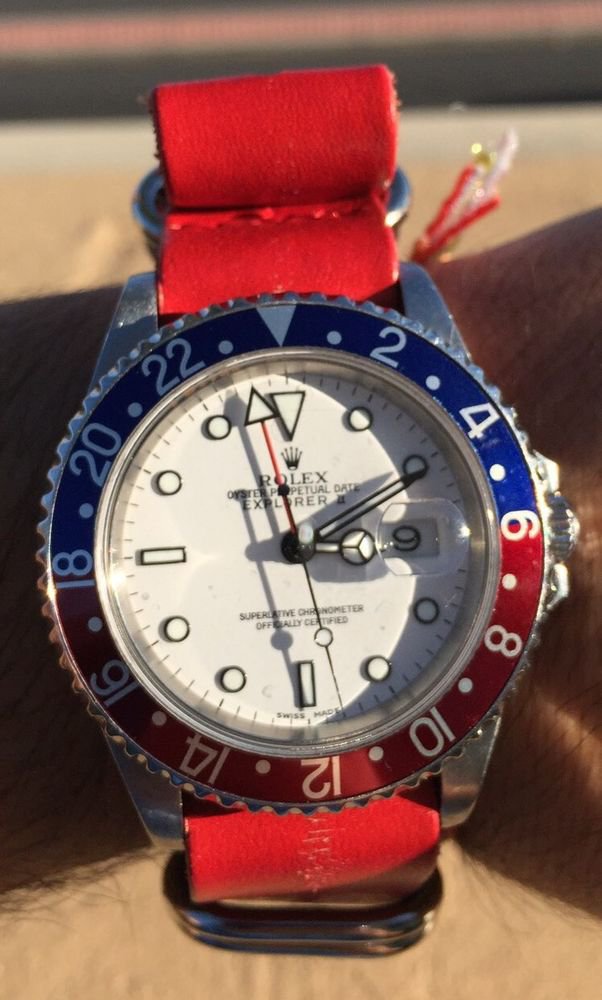 Genuine Frankenstein Rolex Explorer II Pepsi GMT Mens 16570 3185 Watch ...