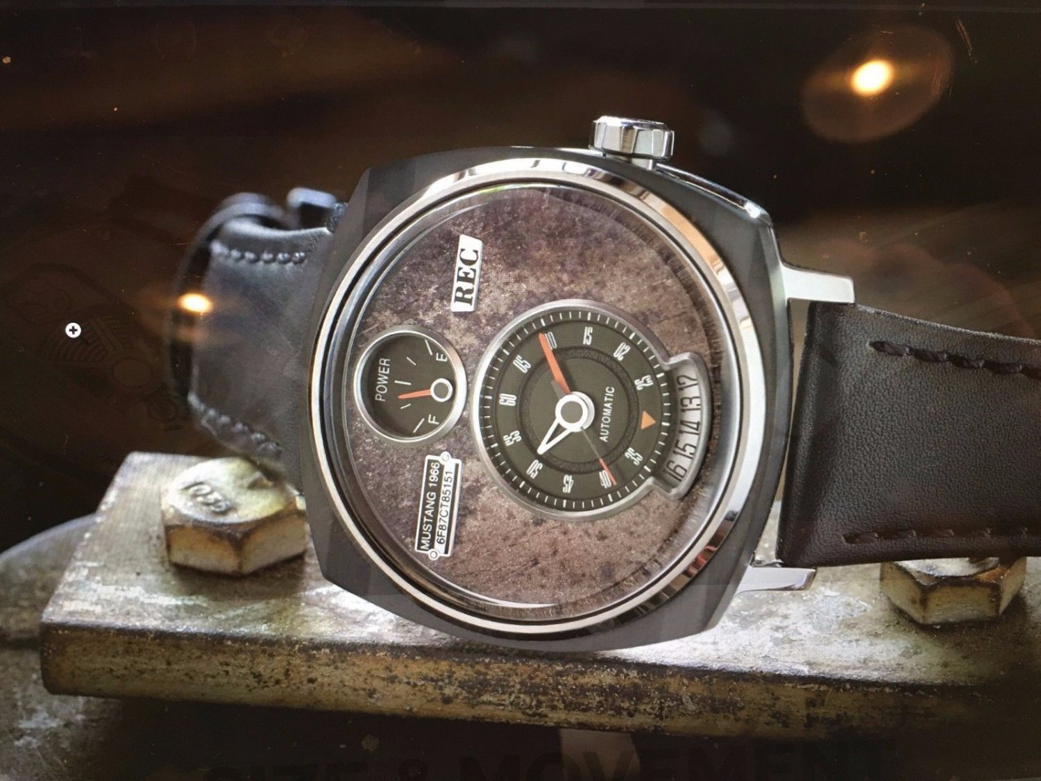 REC watch P-51 Recycled from original Ford Mustang Automatic Movement ...