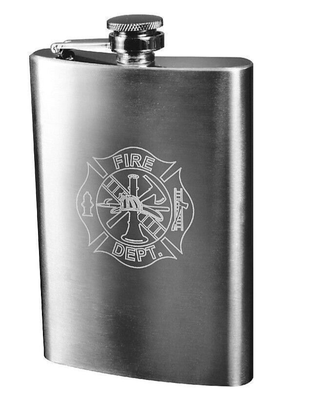 Fire Deptartment Engraved Stainless Flask
