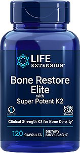 Life Extension Bone Restore Elite with Super Potent K2, 120 Count